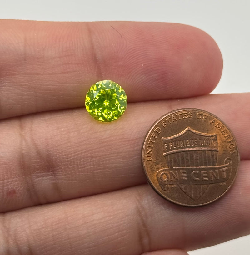 Lab Created Neon Yellow Lug Yellow Round Cut Gemstone - 8mm Loose Ston ...