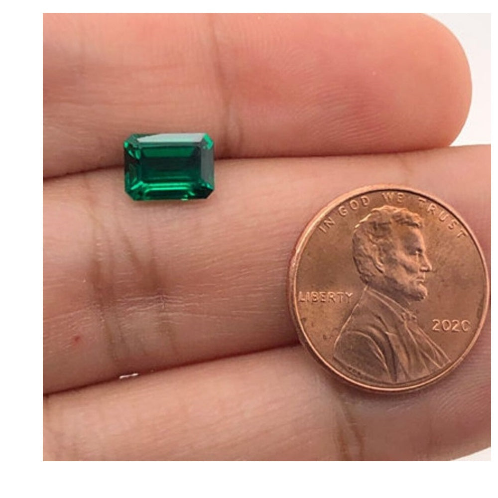 Lab Created Emerald AAA Quality Emerald Shape Sabrina Created Gemstone ...