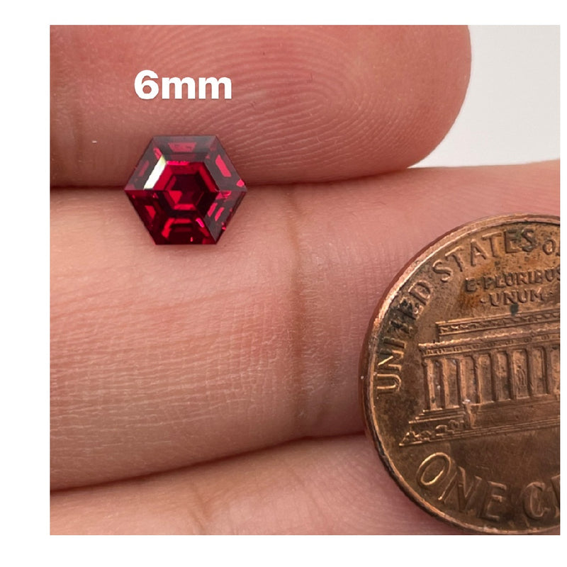 Synthetic Ruby Hexagon Cut – Instagem